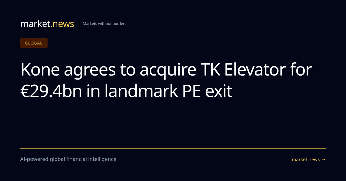 Kone agrees to acquire TK Elevator for €29.4bn in landmark PE exit